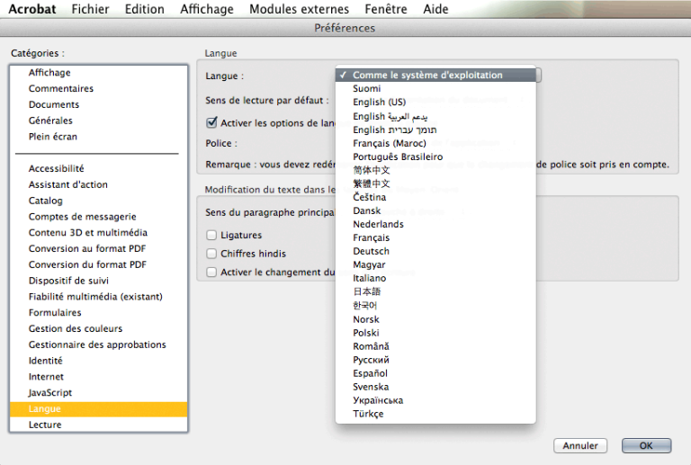 Utiliser Acrobat Pro dans une autre langue • abracadabraPDF